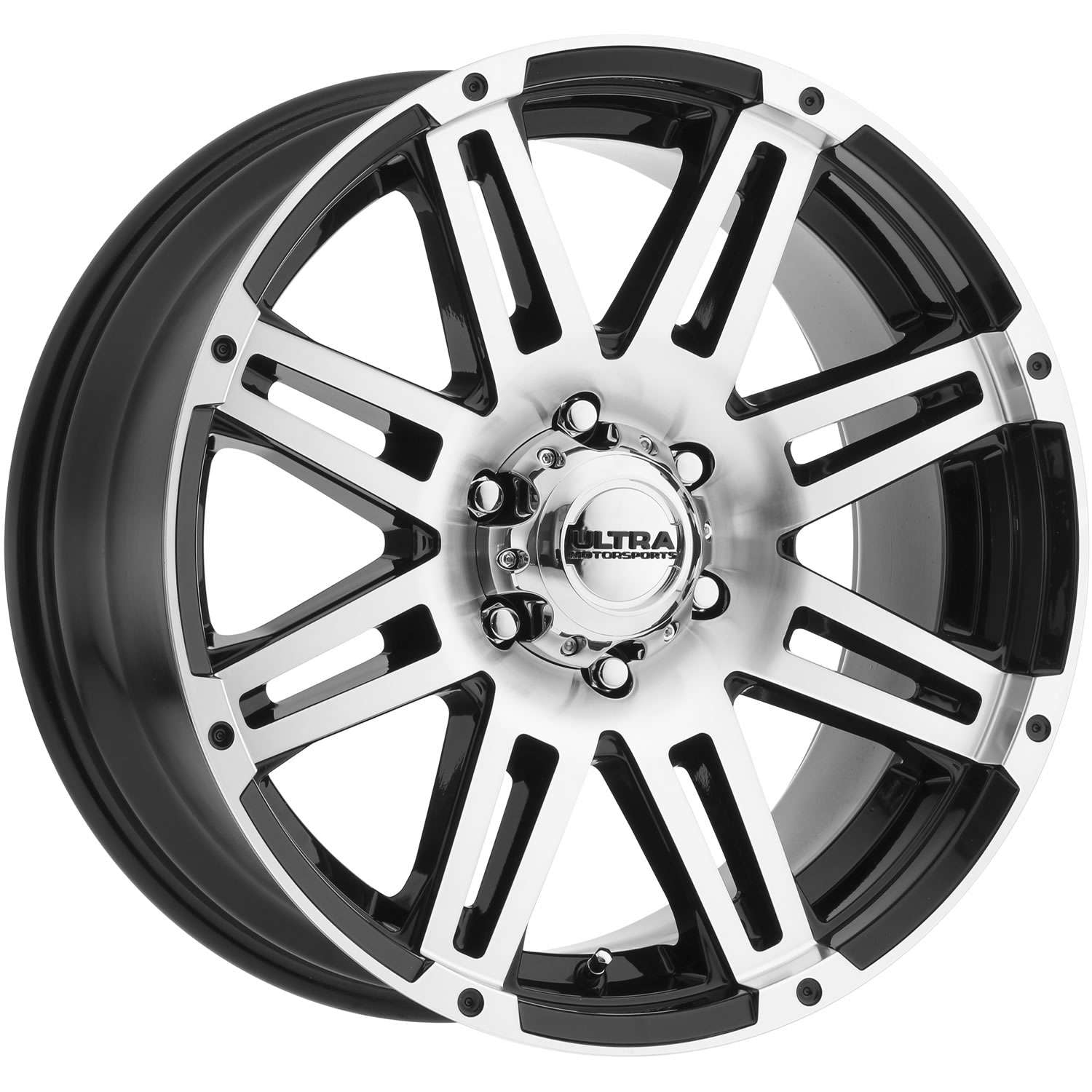 Ultra Machine 226 17x8.5 +25mm Gloss Black with Machined Spoke Faces ...