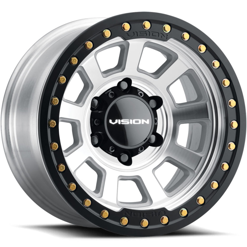 Vision OJOS Beadlock 350BL 20x9 -14mm Machined with a Black Real ...