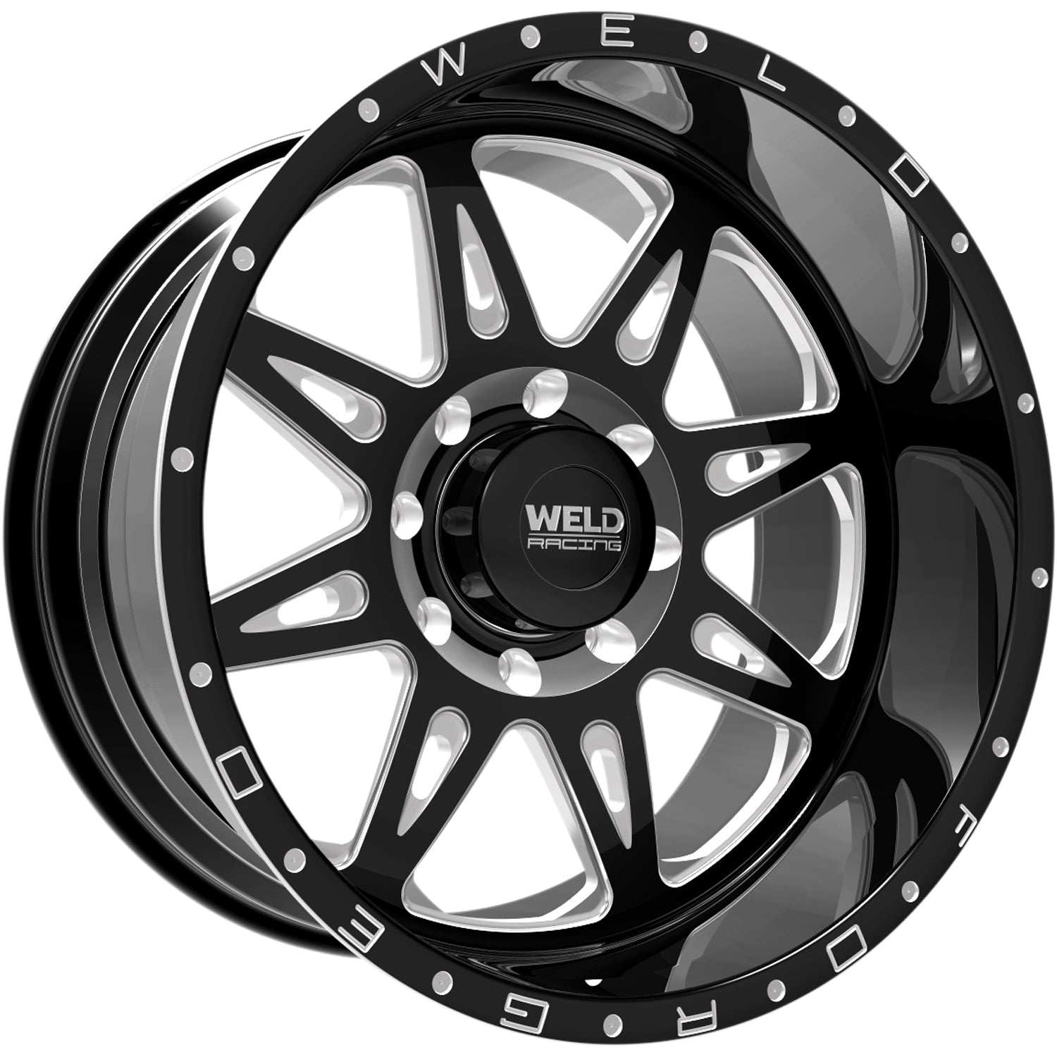 Weld Off-Road Cheyenne XT 24x12 -51mm Gloss Black with Milled Spoke ...