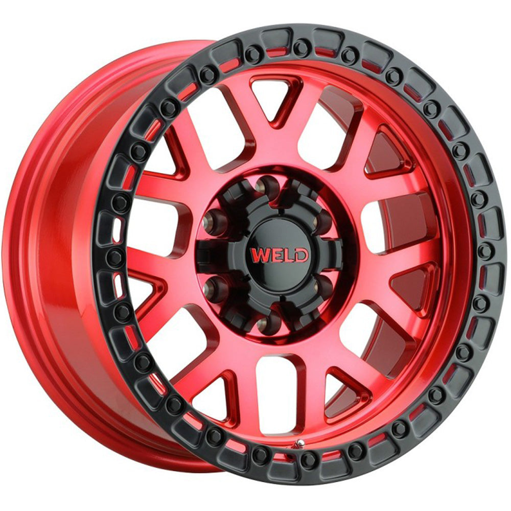Weld Off-Road Cinch W133 20x10 +13mm Candy Red with a Satin Black ...