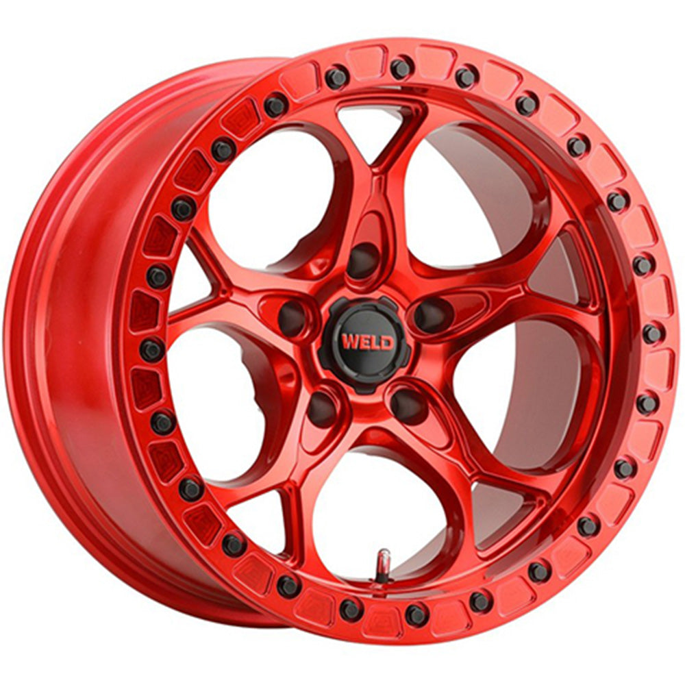 Weld Off-Road Ledge Beadlock 17x9 -35mm Candy Red with a Real Beadlock ...
