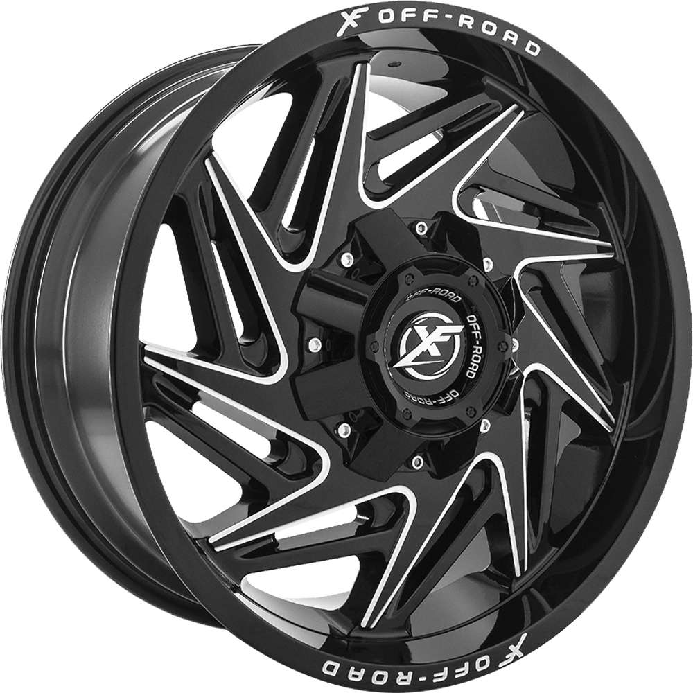 XF Offroad XF-203 20x9 0mm Black with Milled Spoke Stripes – TFS Wheels