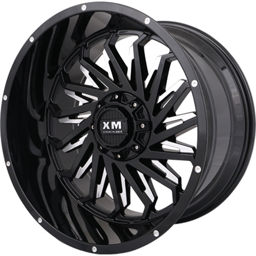 Xtreme Mudder XM-330 20x12 -44mm Gloss Black with Milled Spoke Edges ...