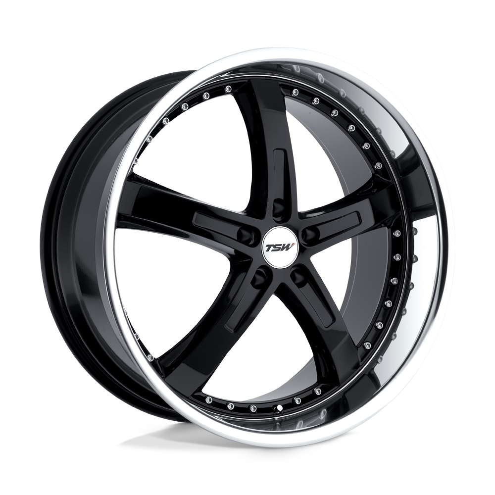 Tsw Jarama 18x8 45mm Gloss Black With Mirror Cut Lip – TFS Wheels