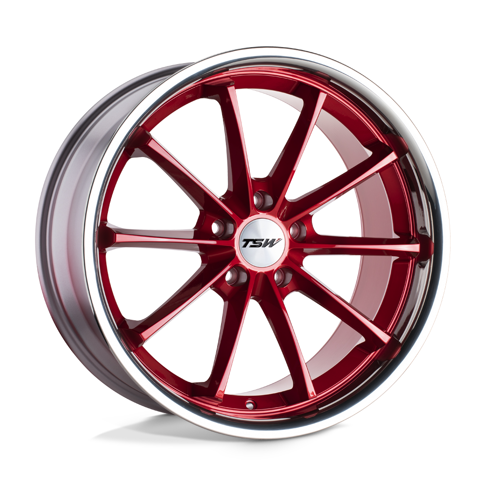 Tsw Sweep 18x8.5 40mm Candy Red With Stainless Lip – TFS Wheels