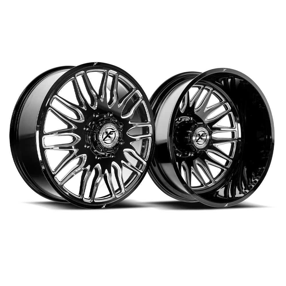XF Dually XF-240 Dually 26x8.25 -202 Gloss Black & Milled – TFS Wheels