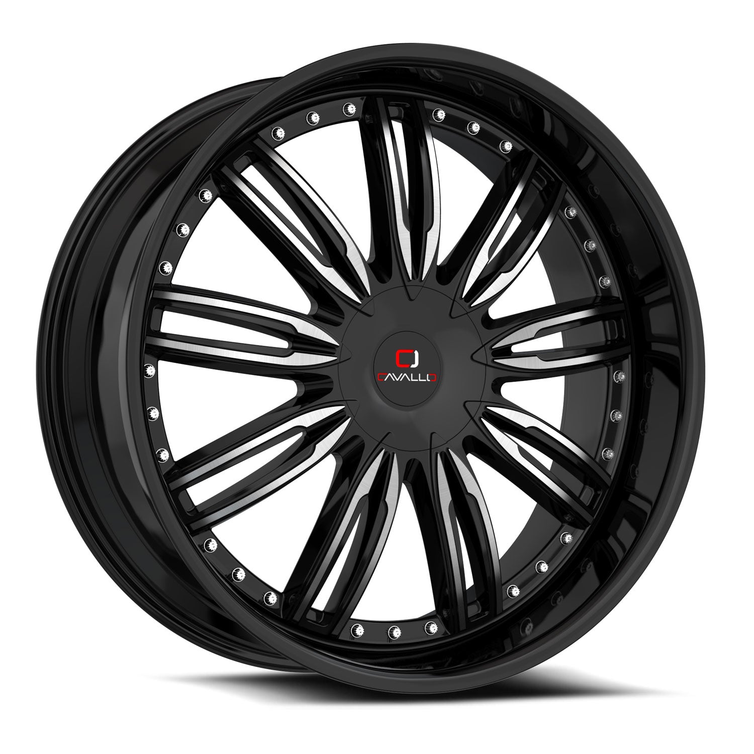 Cavallo CLV-54 22x9.5 15 Gloss Black & Machined – TFS Wheels