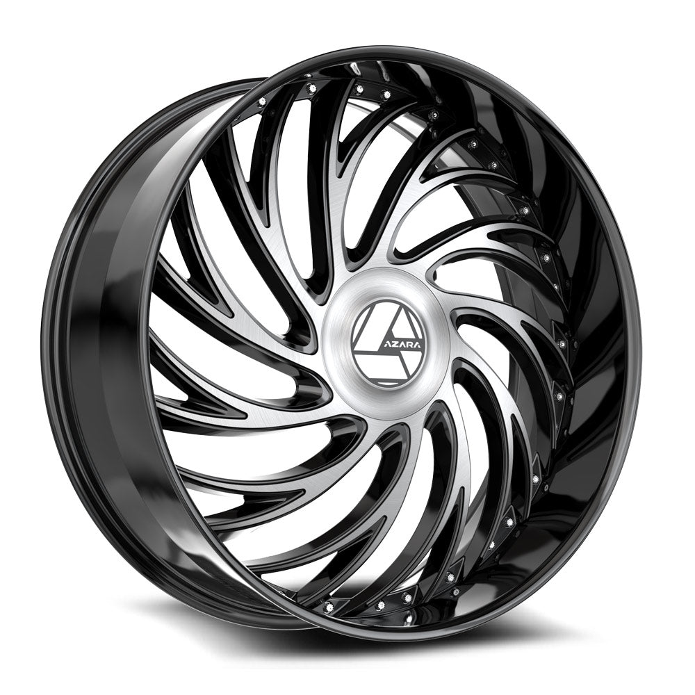 Azara AZX-101 28x9.5 15 Gloss Black & Machined – TFS Wheels