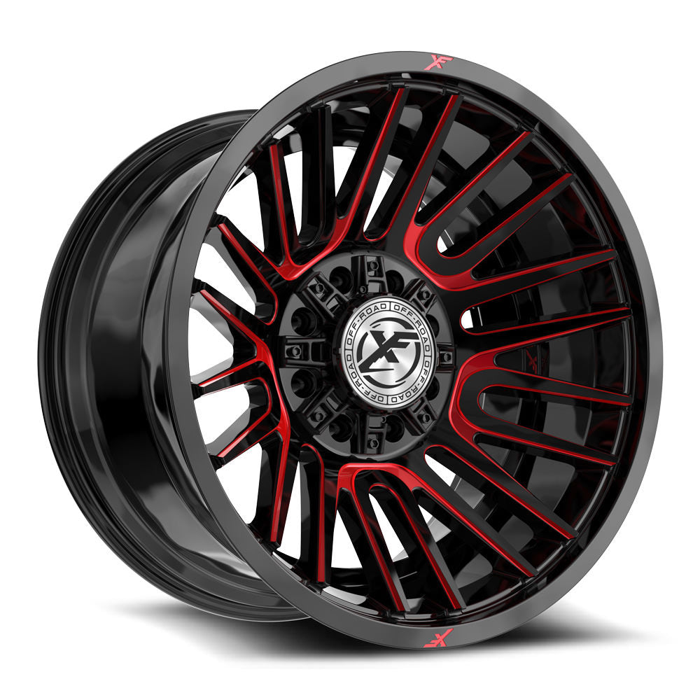 XF Off-Road XF-234 22x12 -44 Gloss Black & Red Machined – TFS Wheels