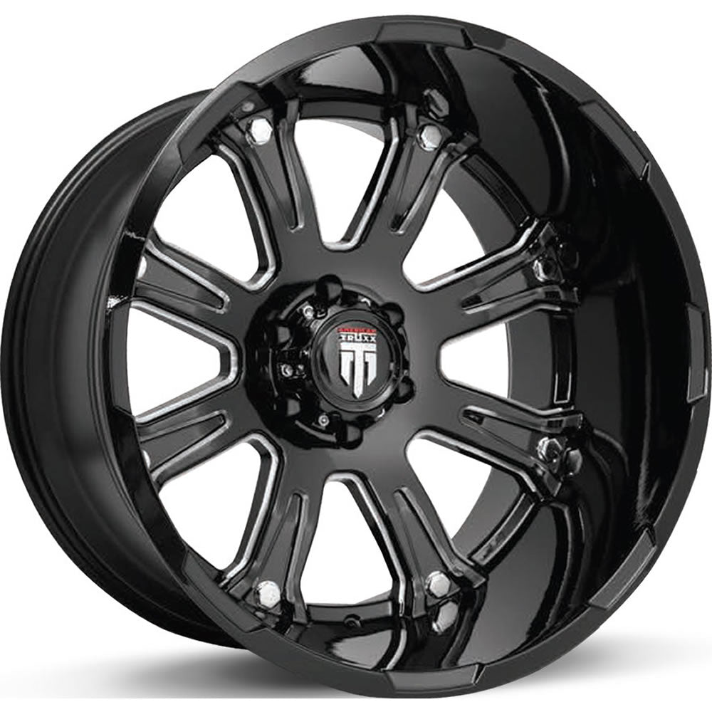 American Truxx BOMB AT154 22x14 Satin Black Milled -76mm – TFS Wheels