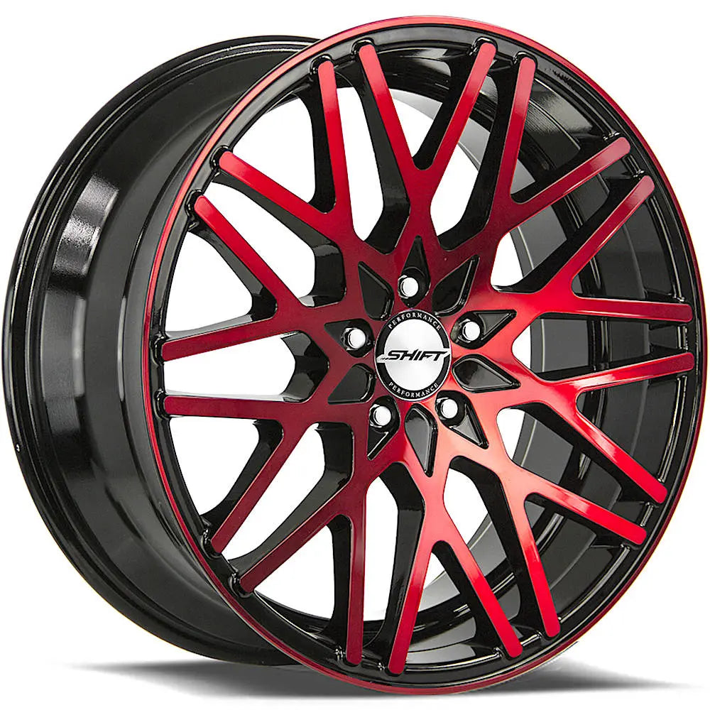 Shift Formula H32 18x8 35mm Gloss Black Candy Red Machine – TFS Wheels