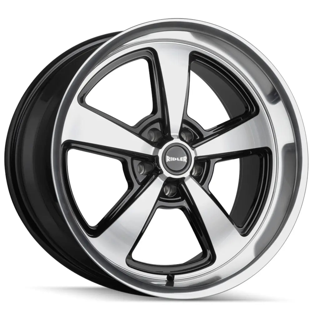 Ridler 652 20x8.5 Gloss Black Diamond Cut — TFS Wheels