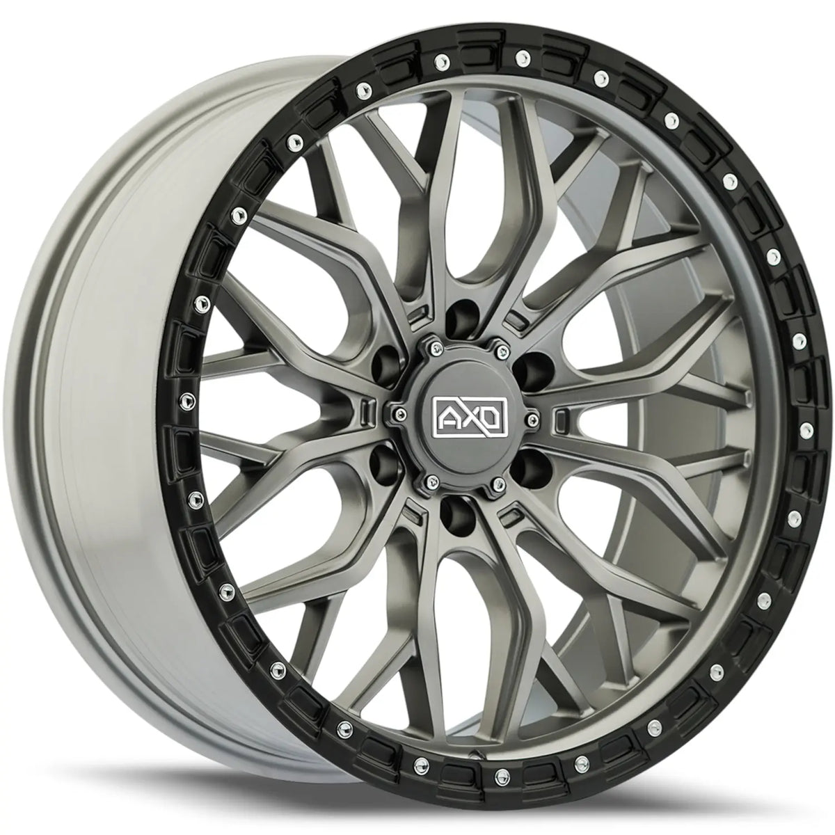 AXD Offroad AS1 17x8.5 0mm Satin Titanium with a Black Lip – TFS Wheels