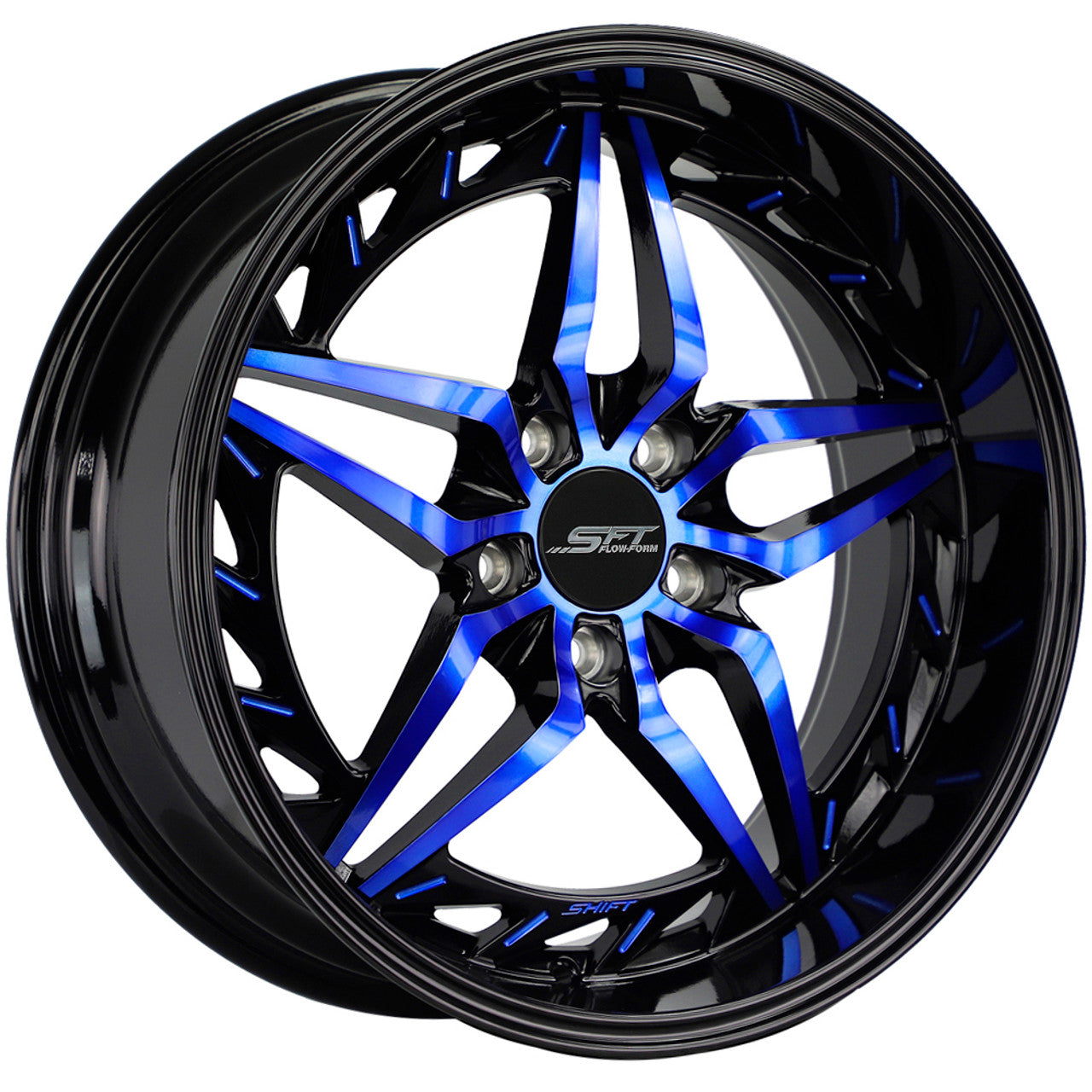 Shift Injector H37 18x8.5 30mm Gloss Black Candy Blue Machin – TFS Wheels